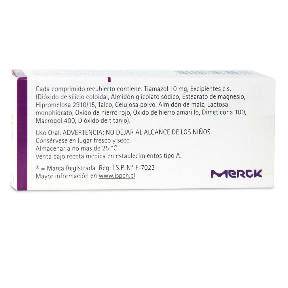 Thyrozol 10 Tiamazol 10 mg 50 Comprimidos Recubierto