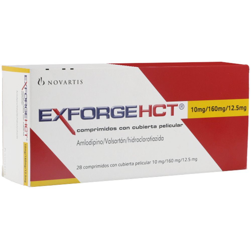 Exforge HCT Tabletas Recubiertas (10+160+12.5)Mg Caja X 28