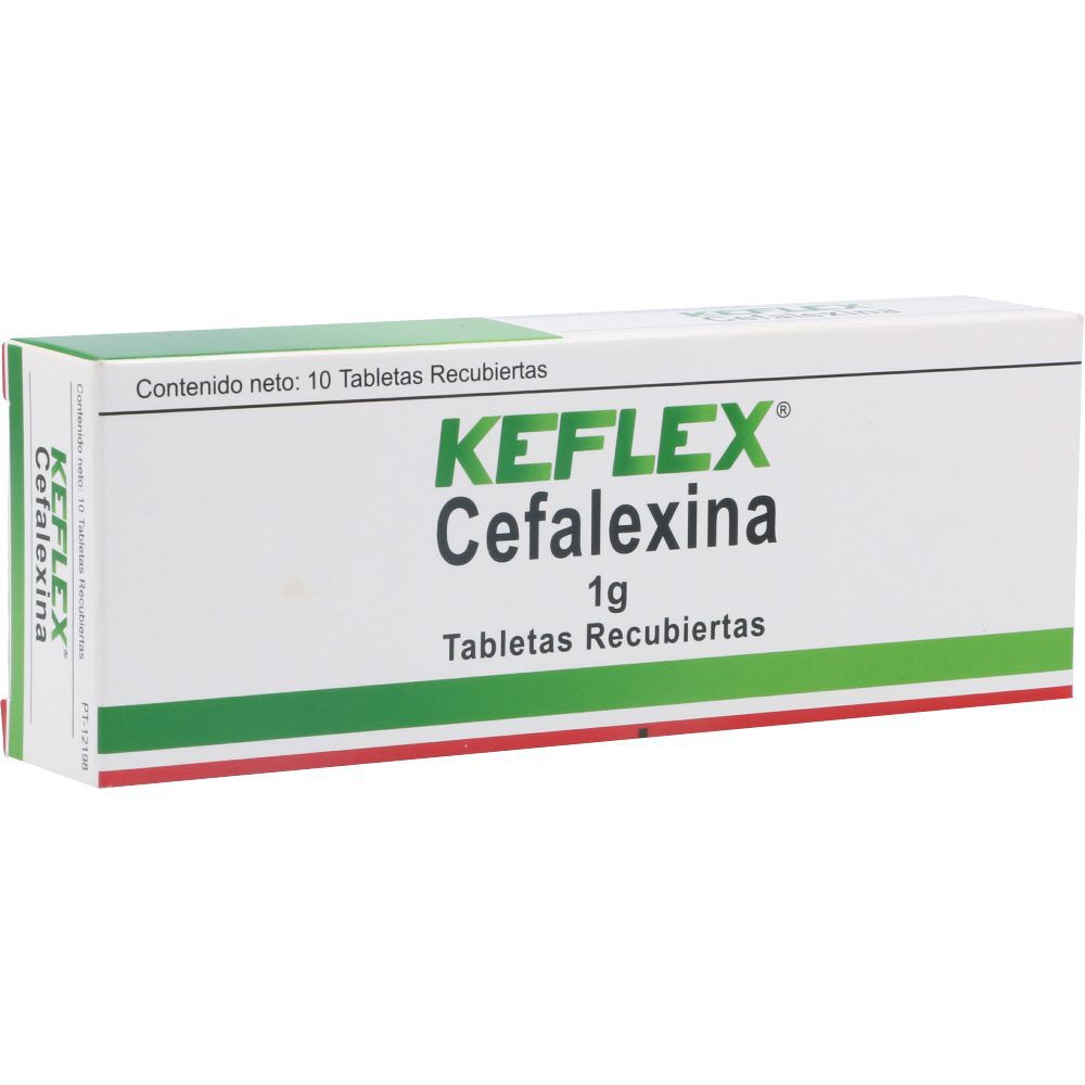 Keflex Cefalexina Tabletas Recubiertas 1Gr Caja X 10