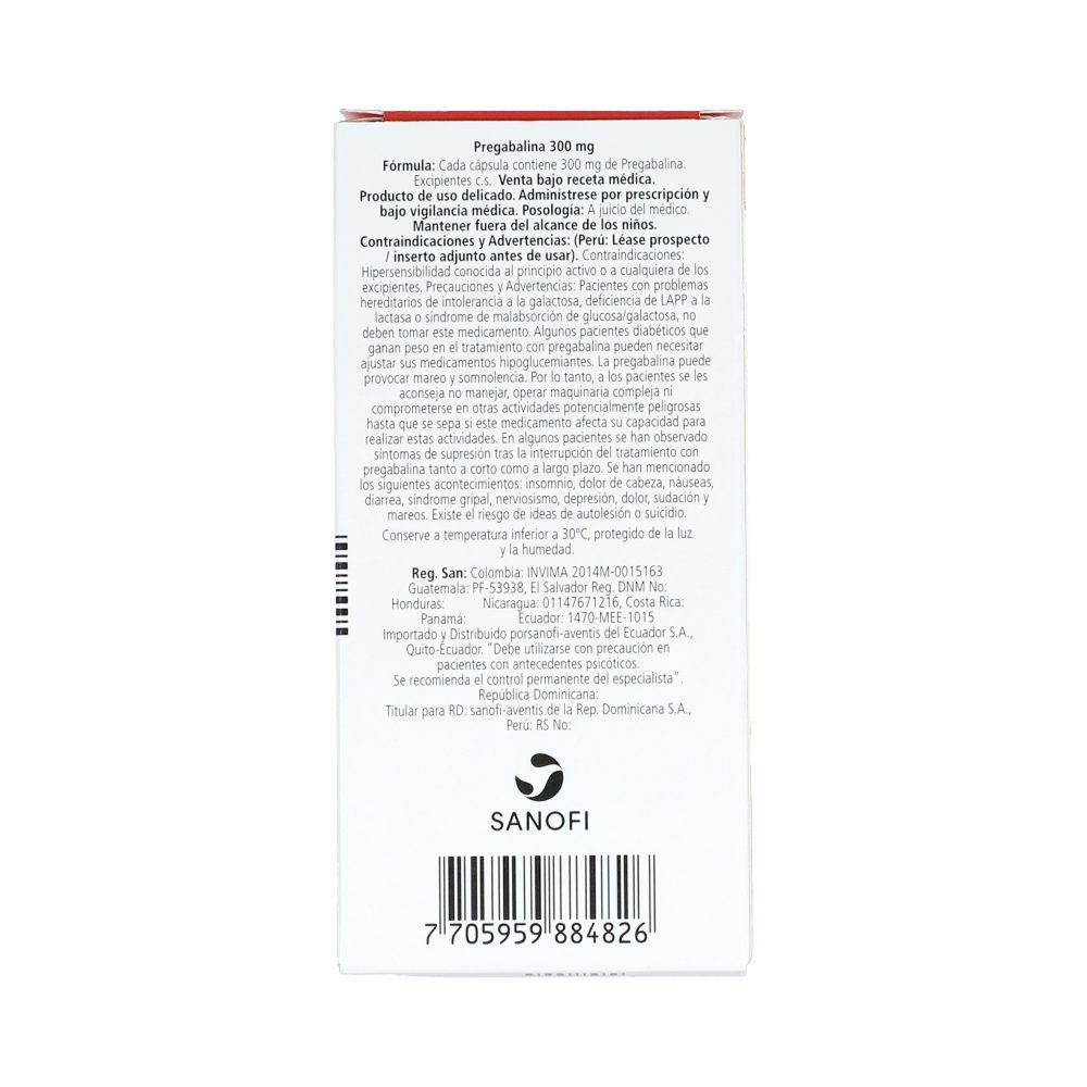 Pregabalina 300 Mg Capsulas Caja X 30