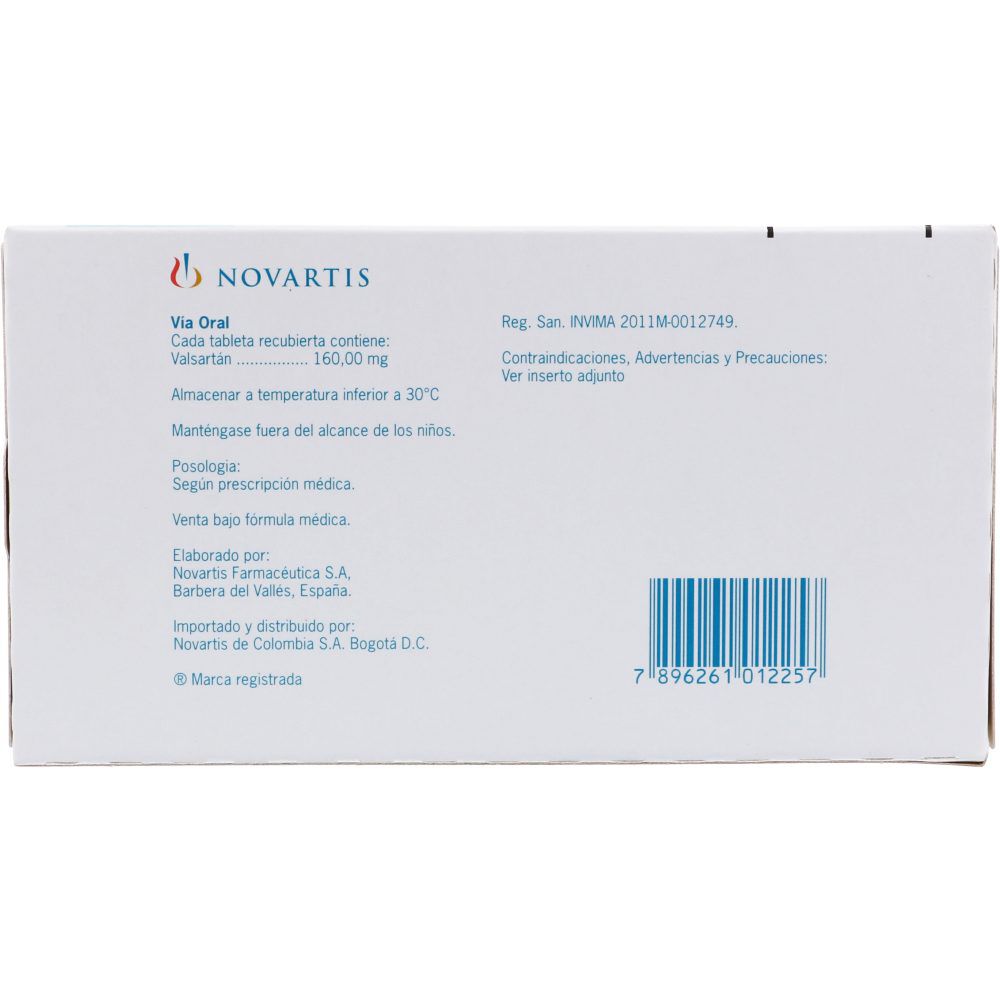 Diovan 160Mg Caja X 28 Tabletas Recubiertas