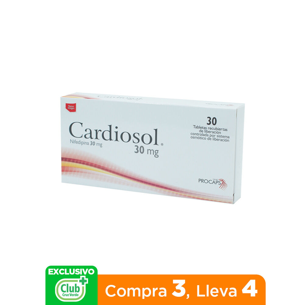 Cardiosol Tabletas Liberación Controlada 30Mg Caja X 30