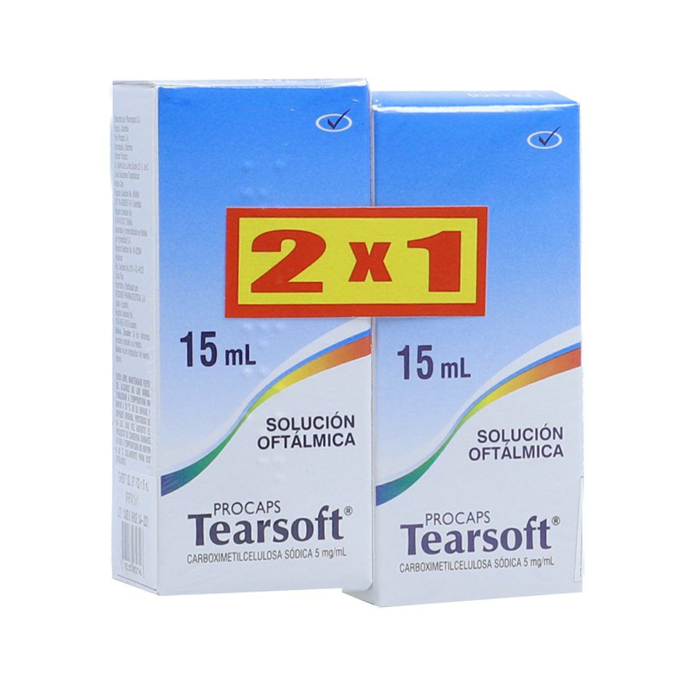 Promo Tearsoft Solución Oftálmica FCO x 15mL Paquete 2 X 1