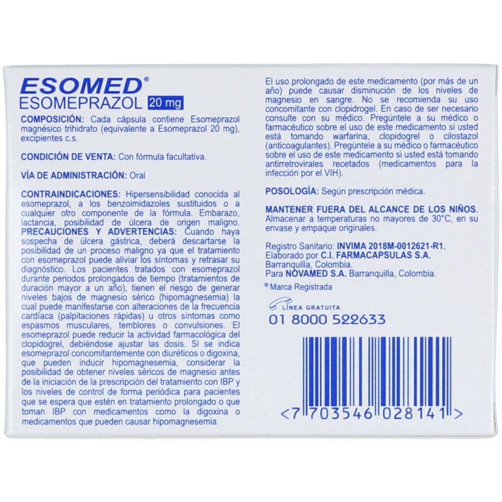 Esomed 20Mg Caja X 14 Cápsulas