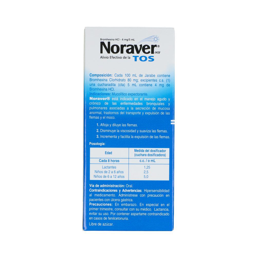 Noraver Tos Ntf 4Mg/5Ml(0.08%) Jarabe Chicle Frasco X 120Ml