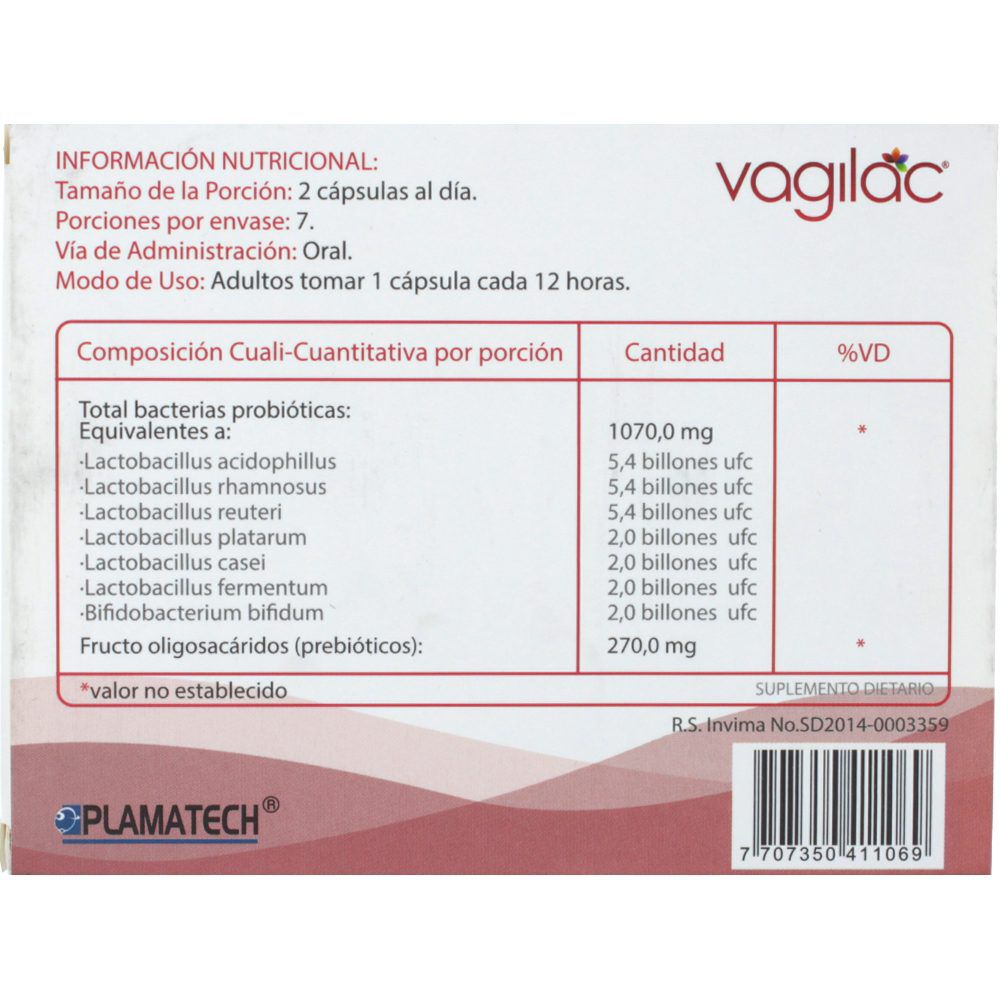 Vagilac 1350Mg Caja X 14 Cápsulas