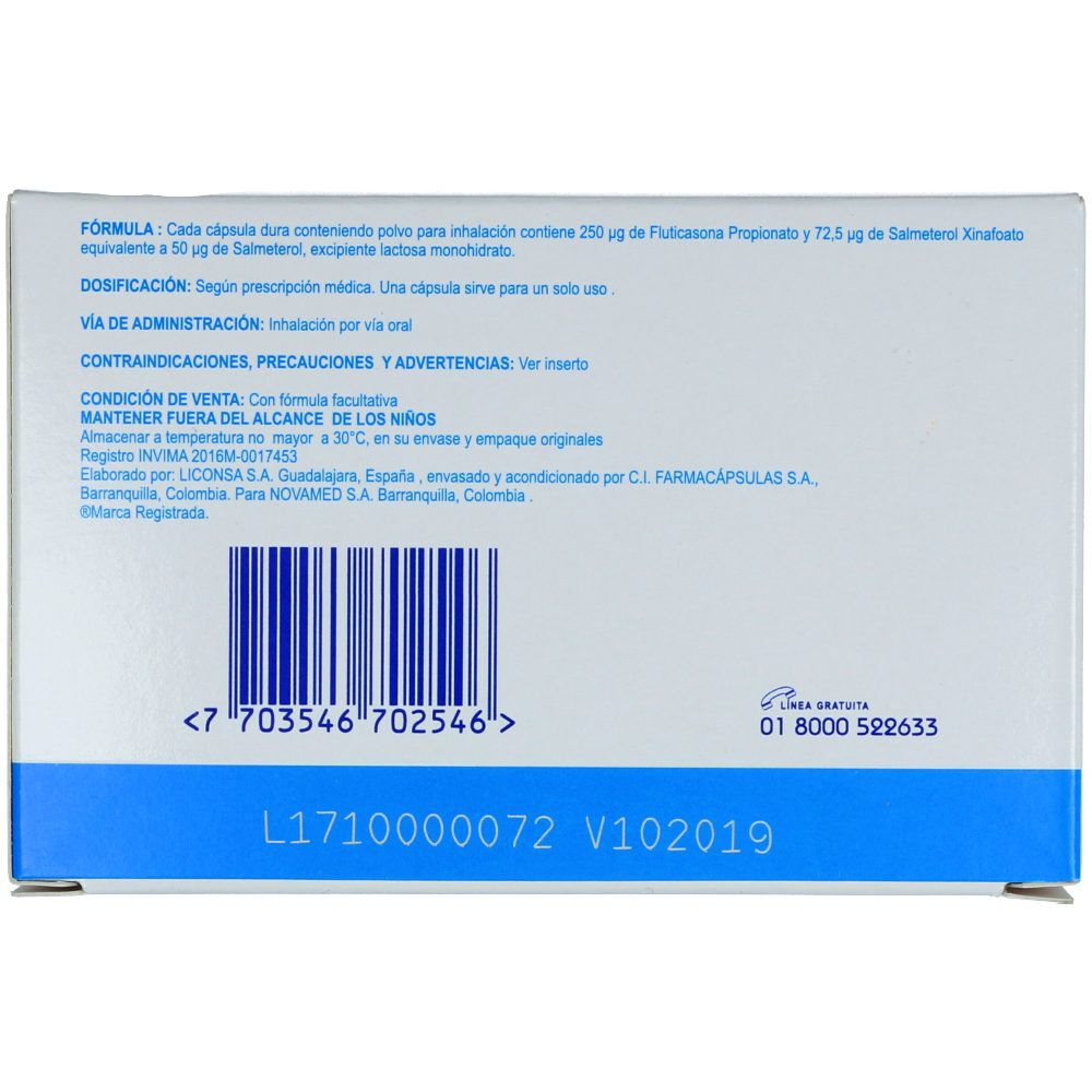 Serecor Forte Dpi (250+50)Mcg Caja X 30 Cápsulas Polvo Para Inhalar