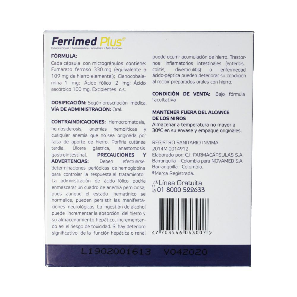 Ferrimed Plus Caja X 30 Cápsulas