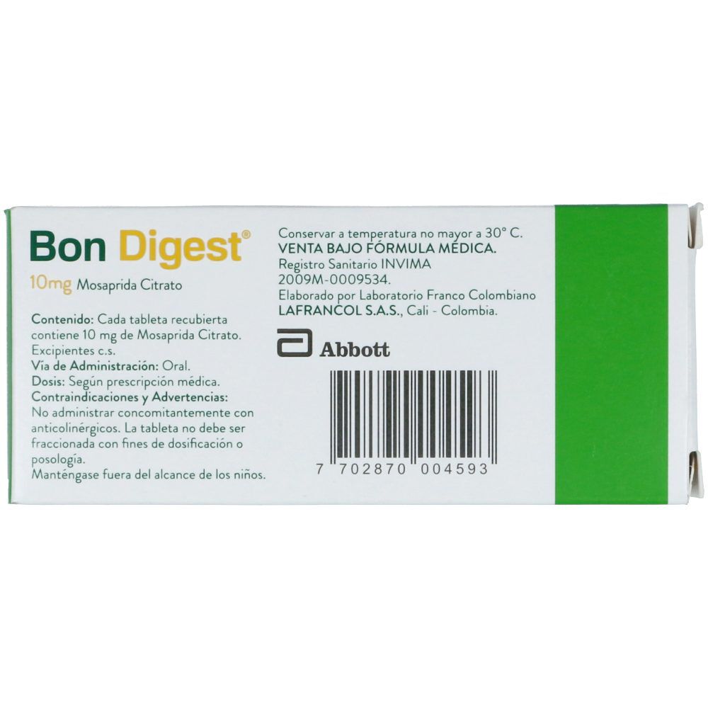 Bondigest 10Mg Caja X 30 Tabletas