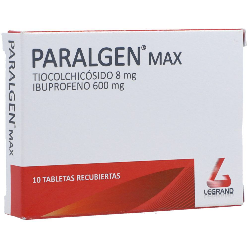 Paralgen Max (600+8)Mg Caja X 10 Tabletas Recubiertas