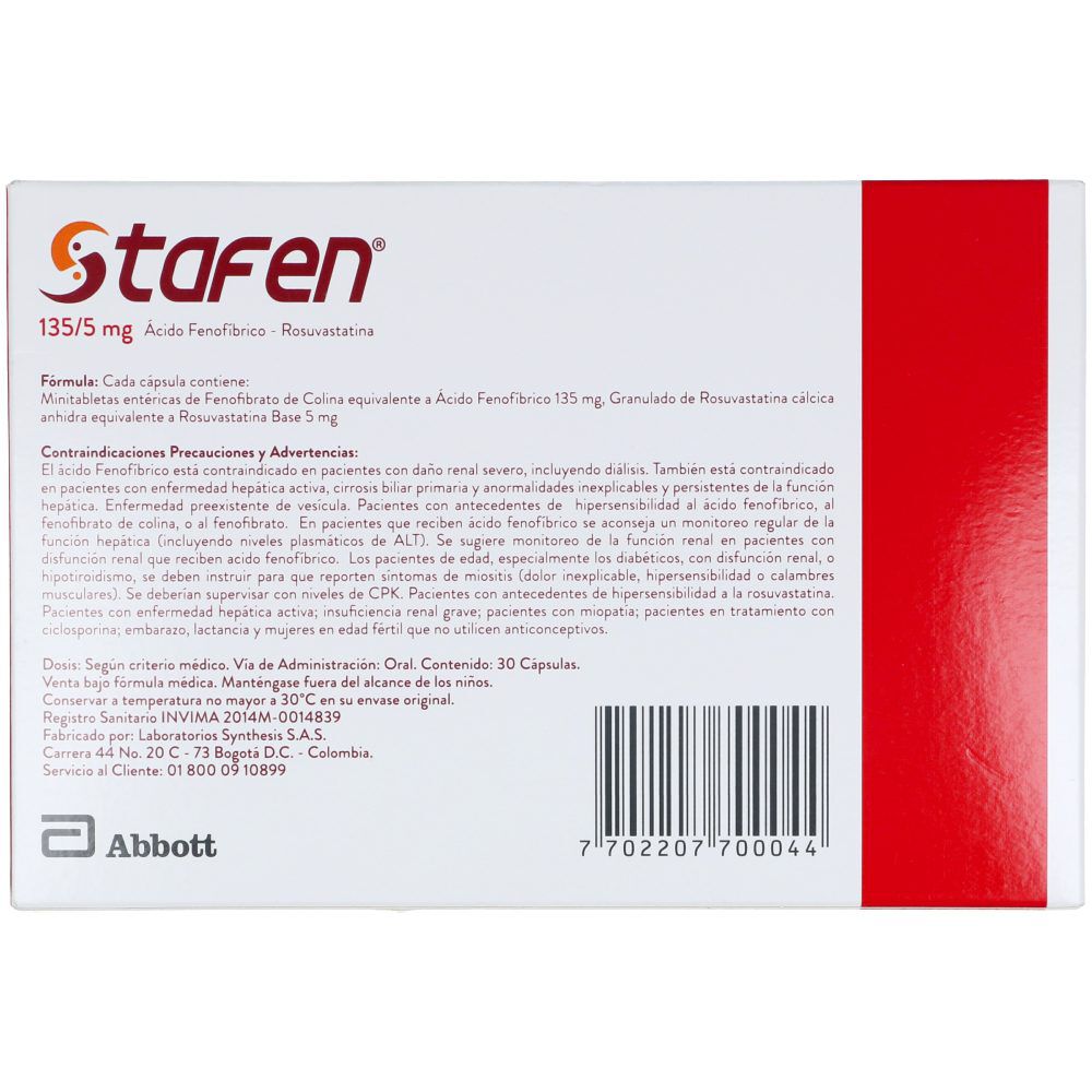 Stafen Cápsulas (135+5)Mg Caja X 30