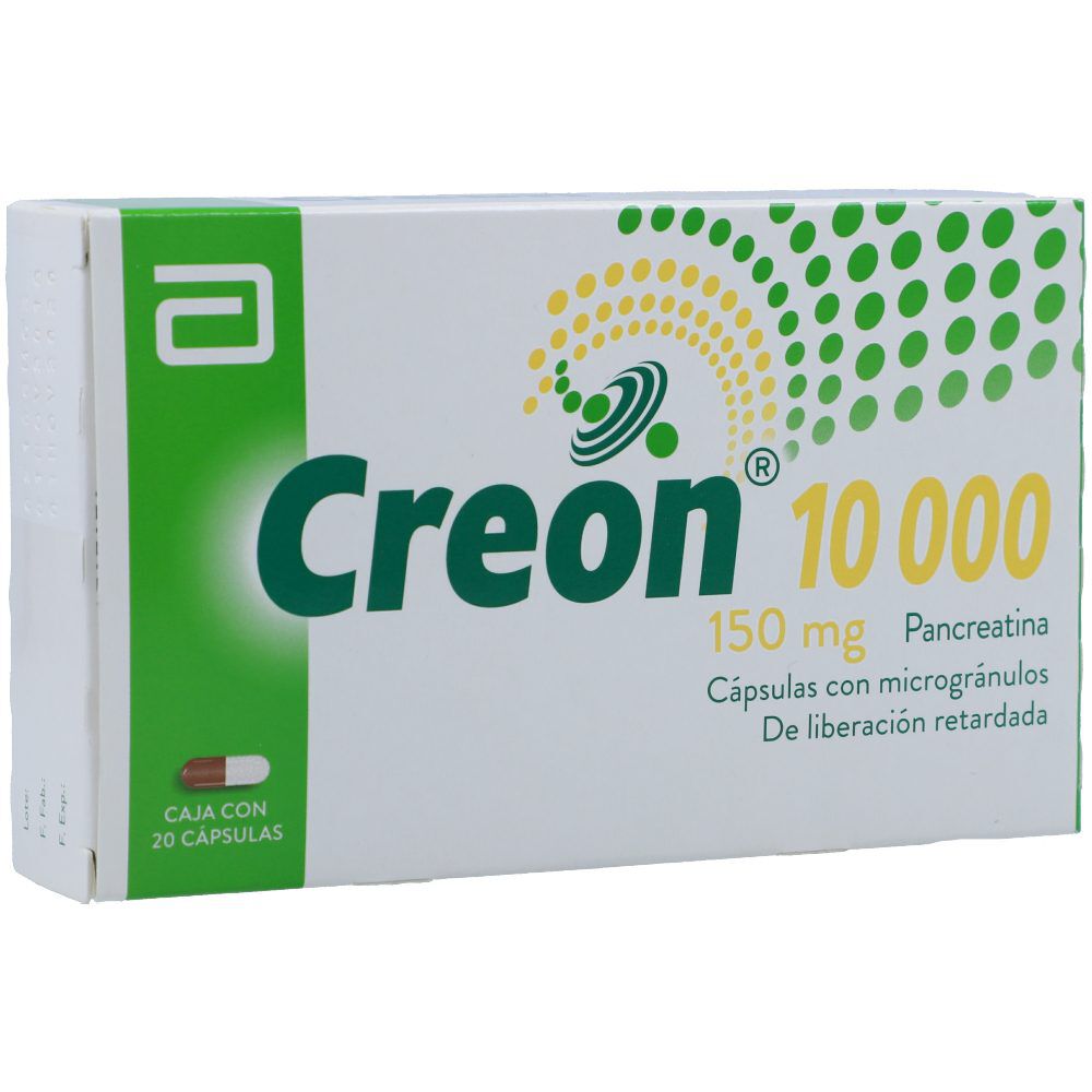 Creon 10000 150Mg(8000+10000+600)Ui Caja X 20 Cápsulas Liberación Retardada