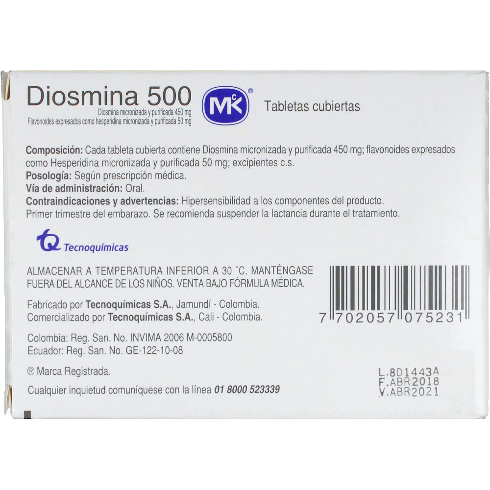 Diosmina Mk Caja X 30 Tabletas