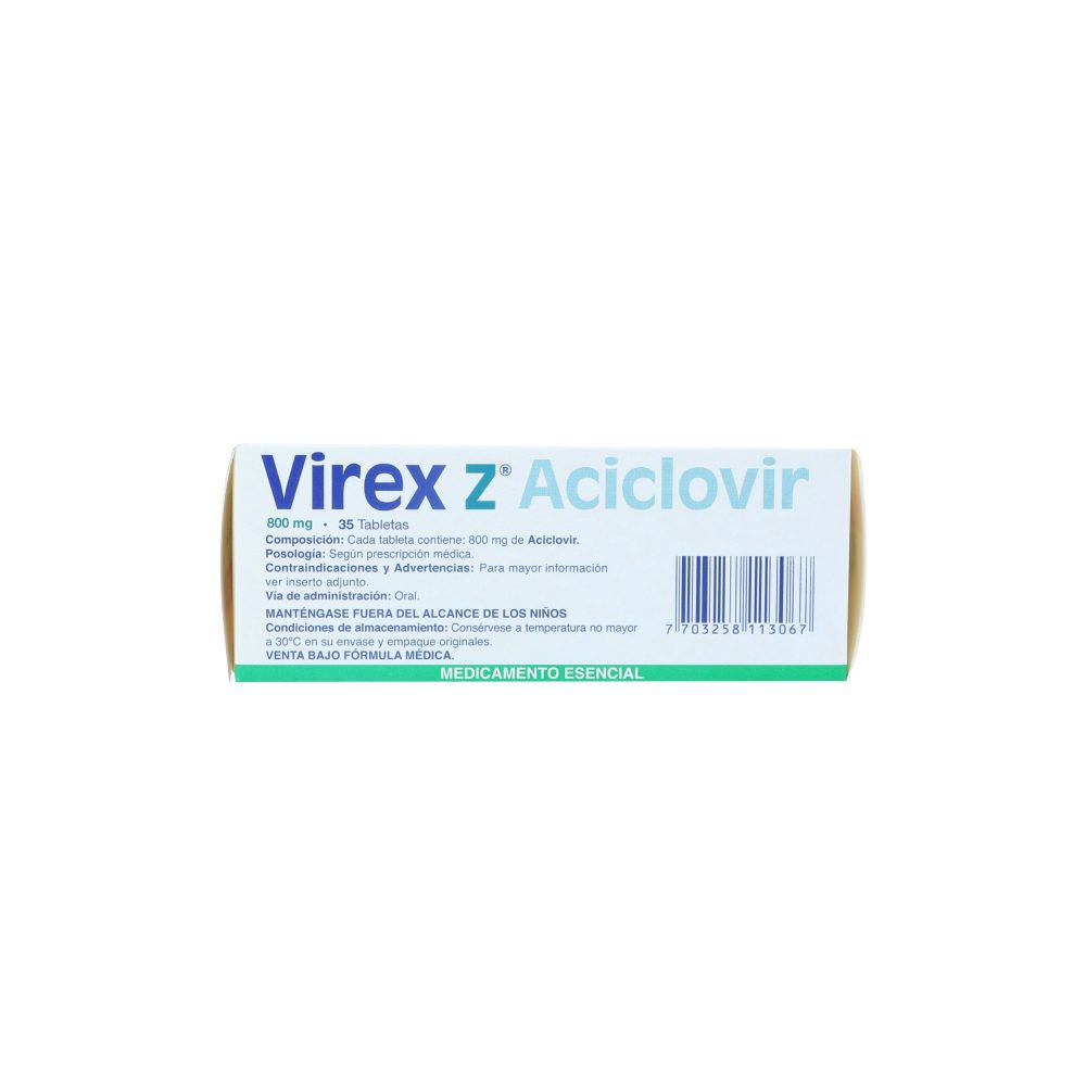 Virex Z 800Mg Caja X 35 Tabletas