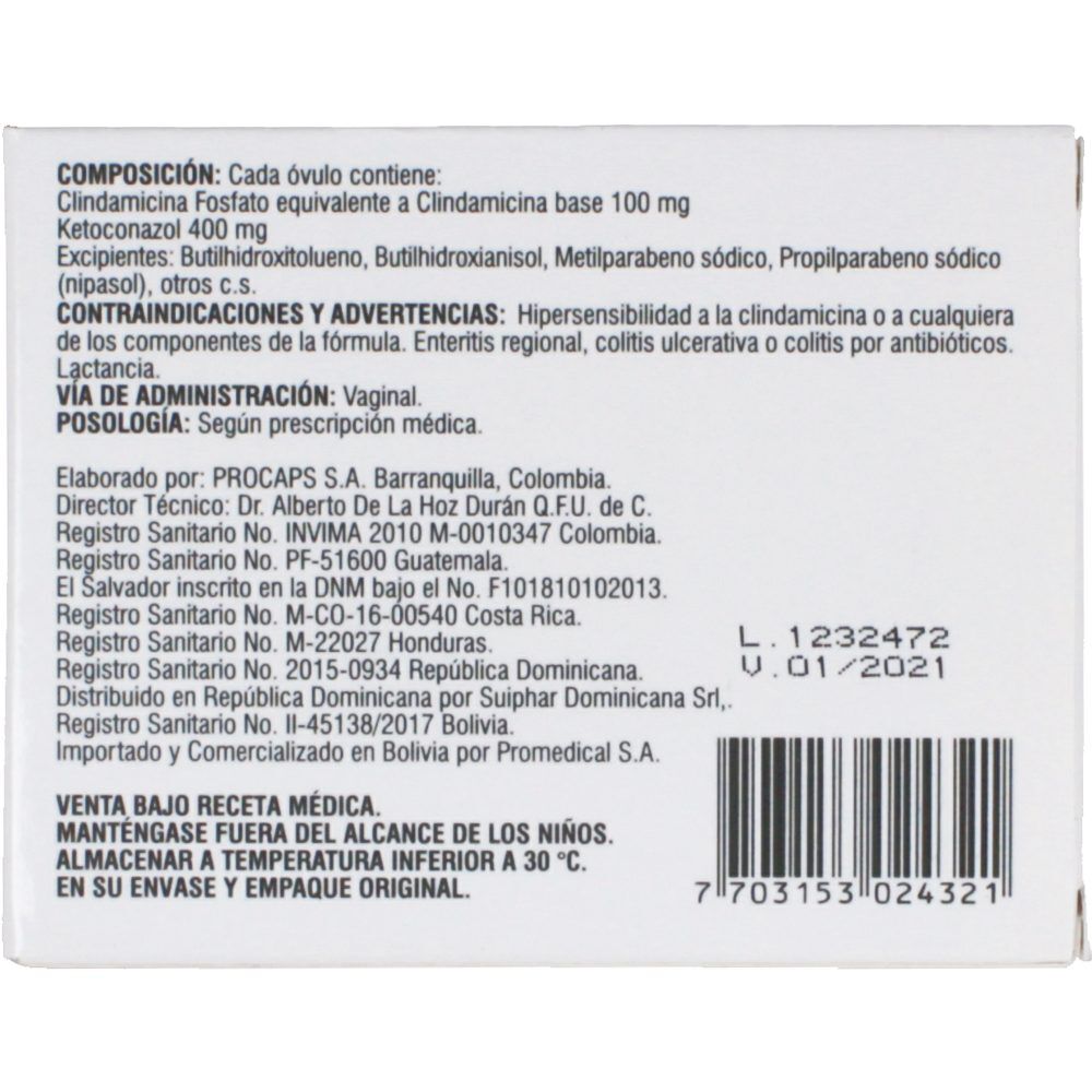 Vaxiduo (100+400)Mg Caja X 5 Óvulo Vaginal