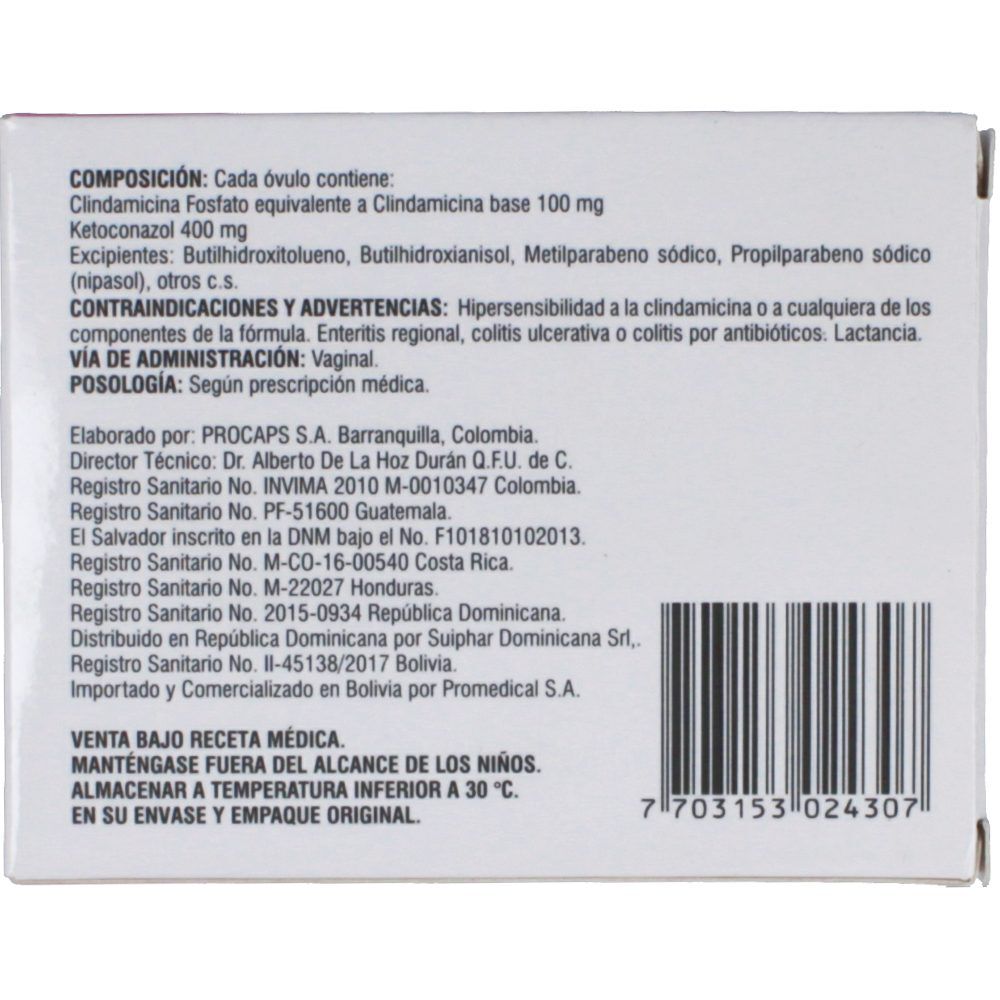 Vaxiduo Óvulos Vaginales (100+400)Mg Caja X 7