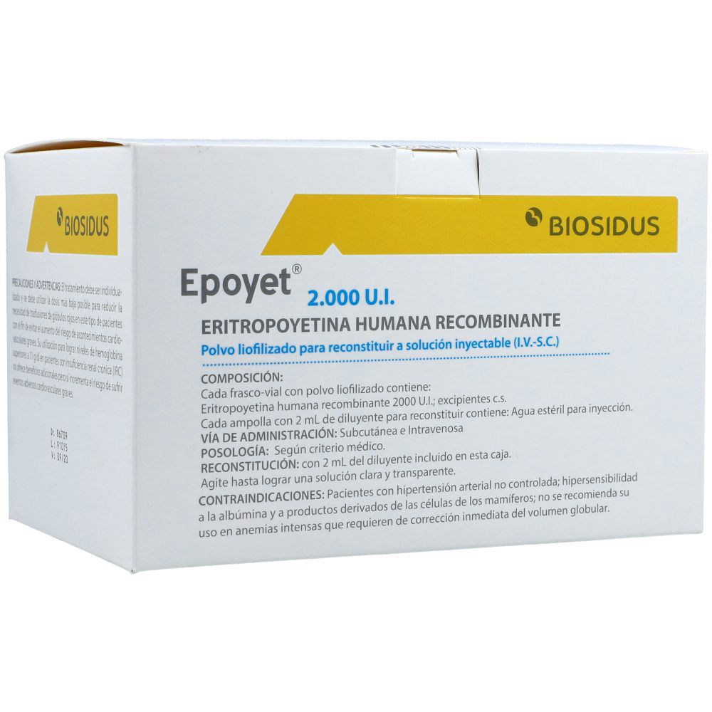 Epoyet 2000Ui/mL Polvo Liofilizado Para Reconstituir a Solución Inyectable