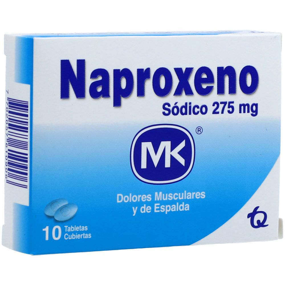 Naproxeno Sodico 275Mg Caja X 10 Tabletas Recubiertas