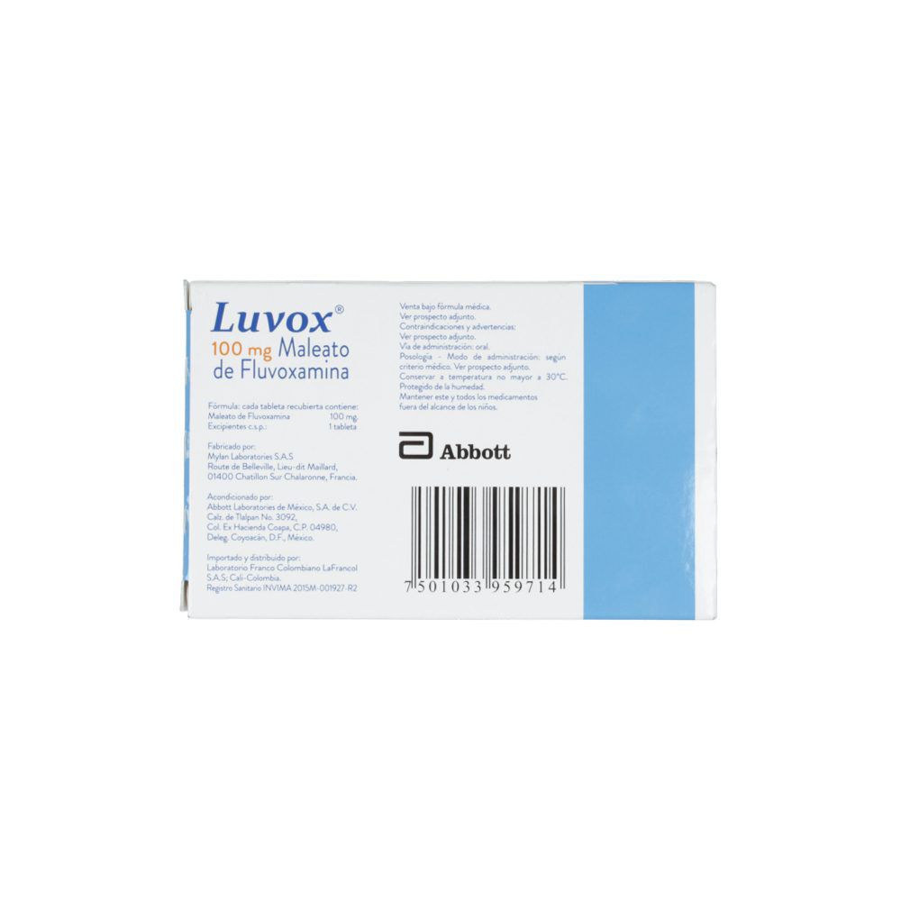 Luvox Tabletas Recubiertas 100Mg Caja X 30