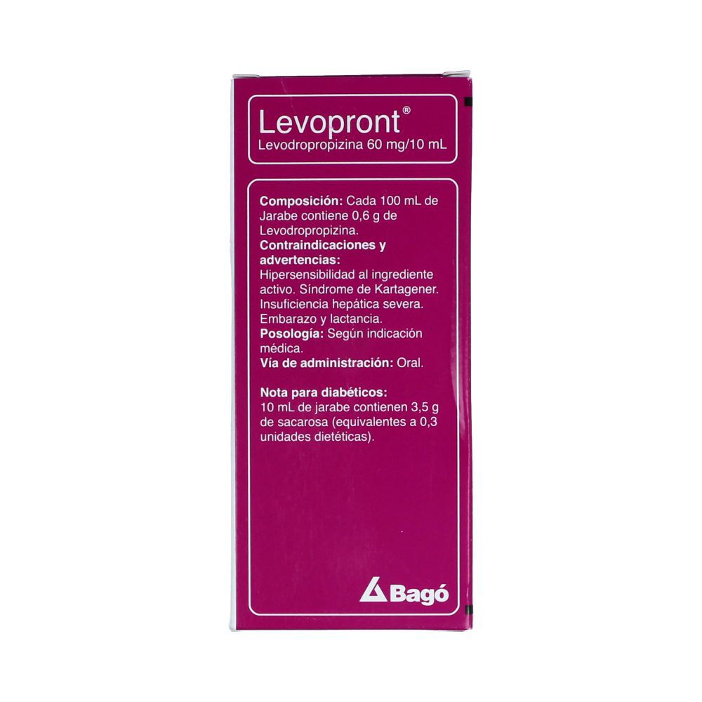 Levopront Jarabe 60 mg/10mL Frasco X120mL