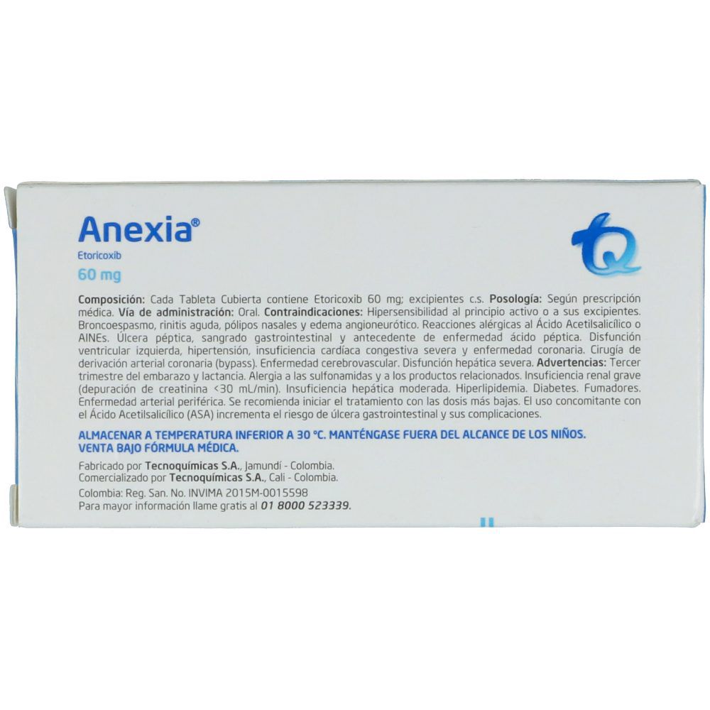 Anexia 60Mg Caja X 14 Tabletas Recubiertas