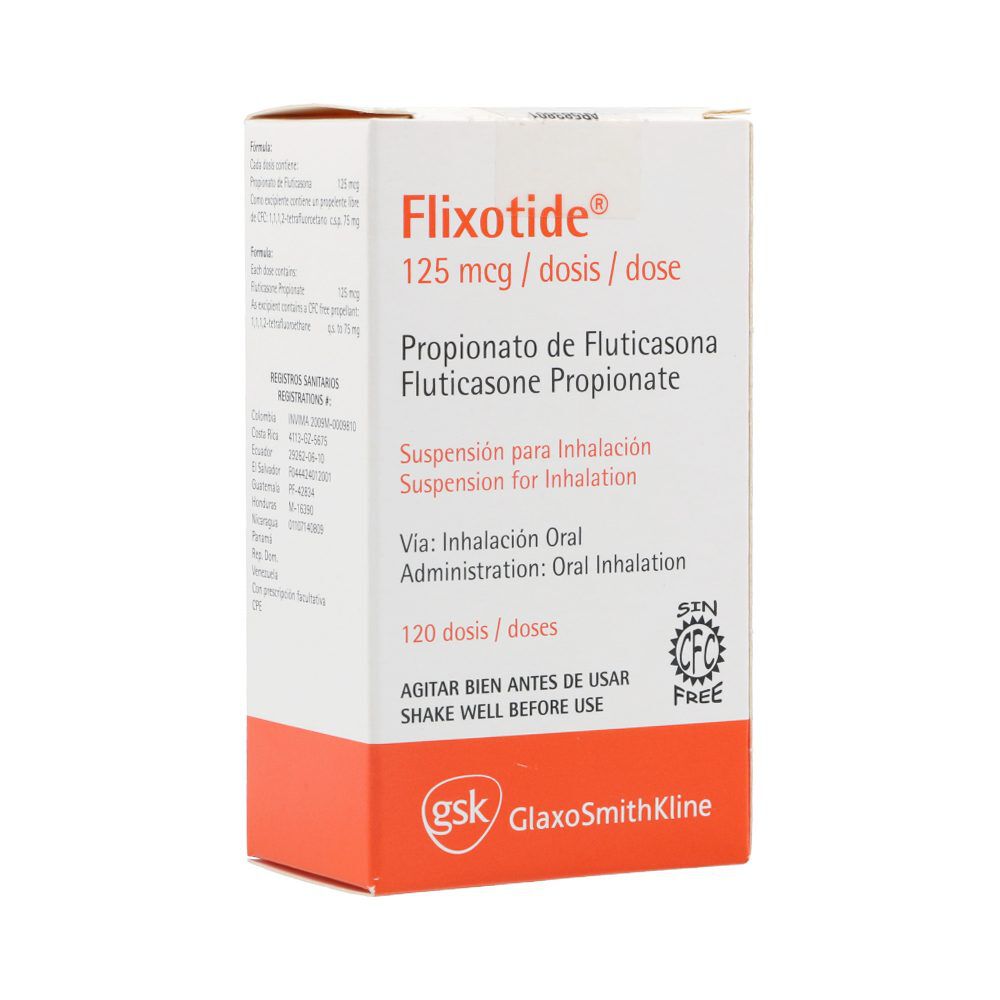 Flixotide 125Mcg/Dosis Inhalación Oral Frasco X 120 Dosis
