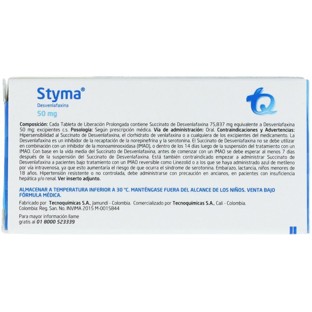 Styma 50Mg Caja X 28 Tabletas Liberación Prolongada