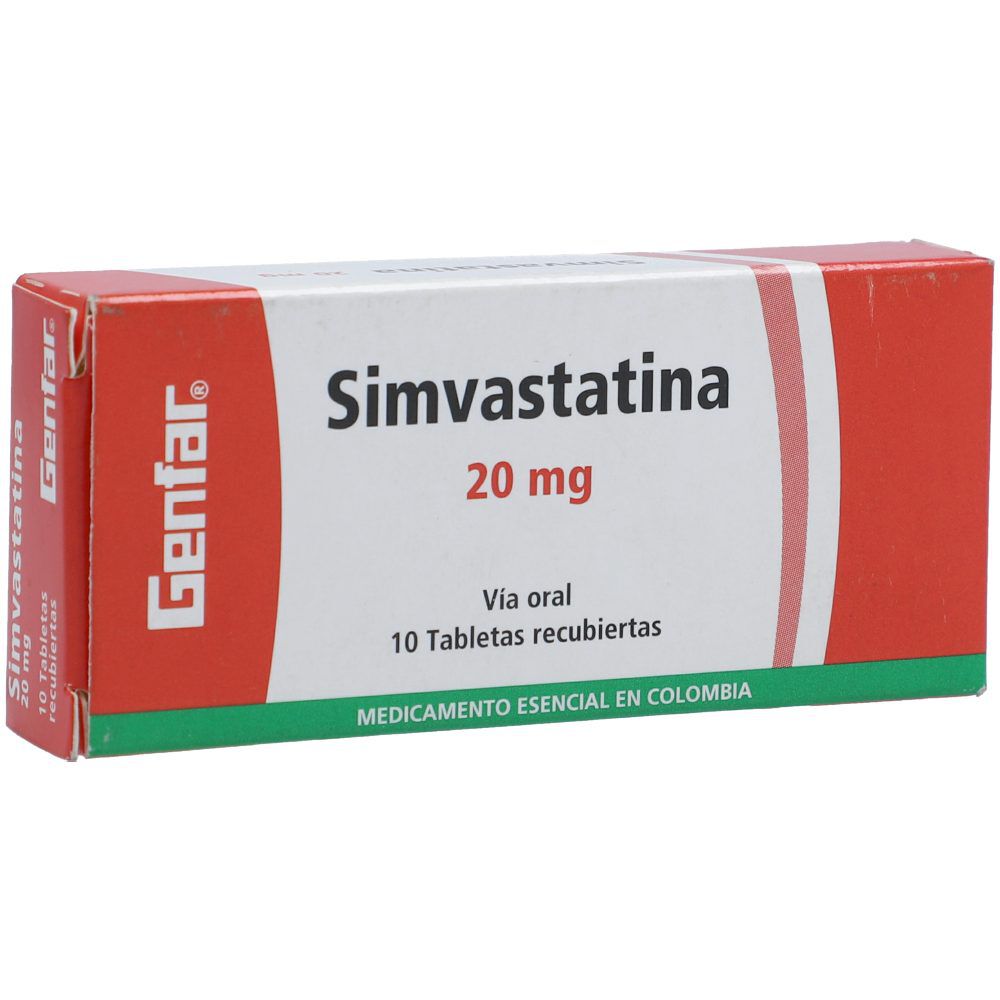 Simvastatina Genfar 20Mg Caja X 10 Tabletas