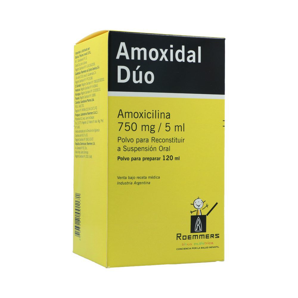 Amoxidal Duo 750Mg/5mL Polvo Suspensión Oral Frasco X 120 mL
