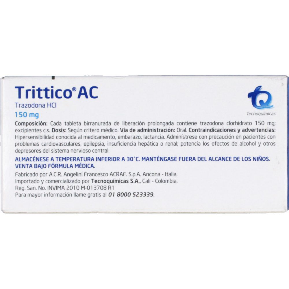 Trittico Ac 150Mg Caja X 20 Tabletas Liberación Prolongada