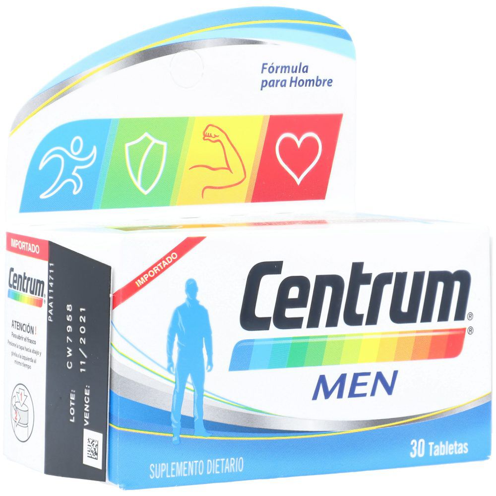 Centrum Men Múltiples Componentes Tabletas Frasco X 30 Tabletas