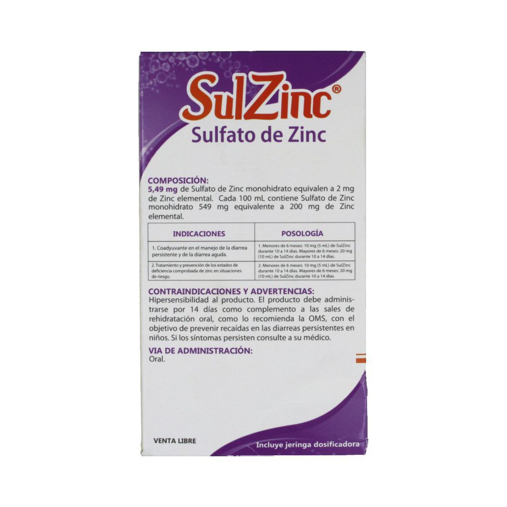 Sulzinc Solución Oral 2Mg Frasco X 120 mL