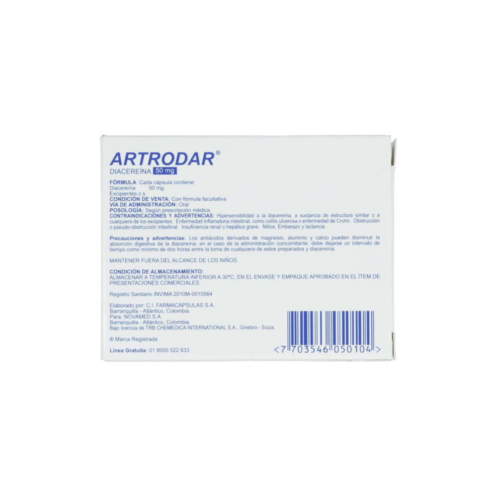 Artrodar Cápsulas 50Mg Caja X 30