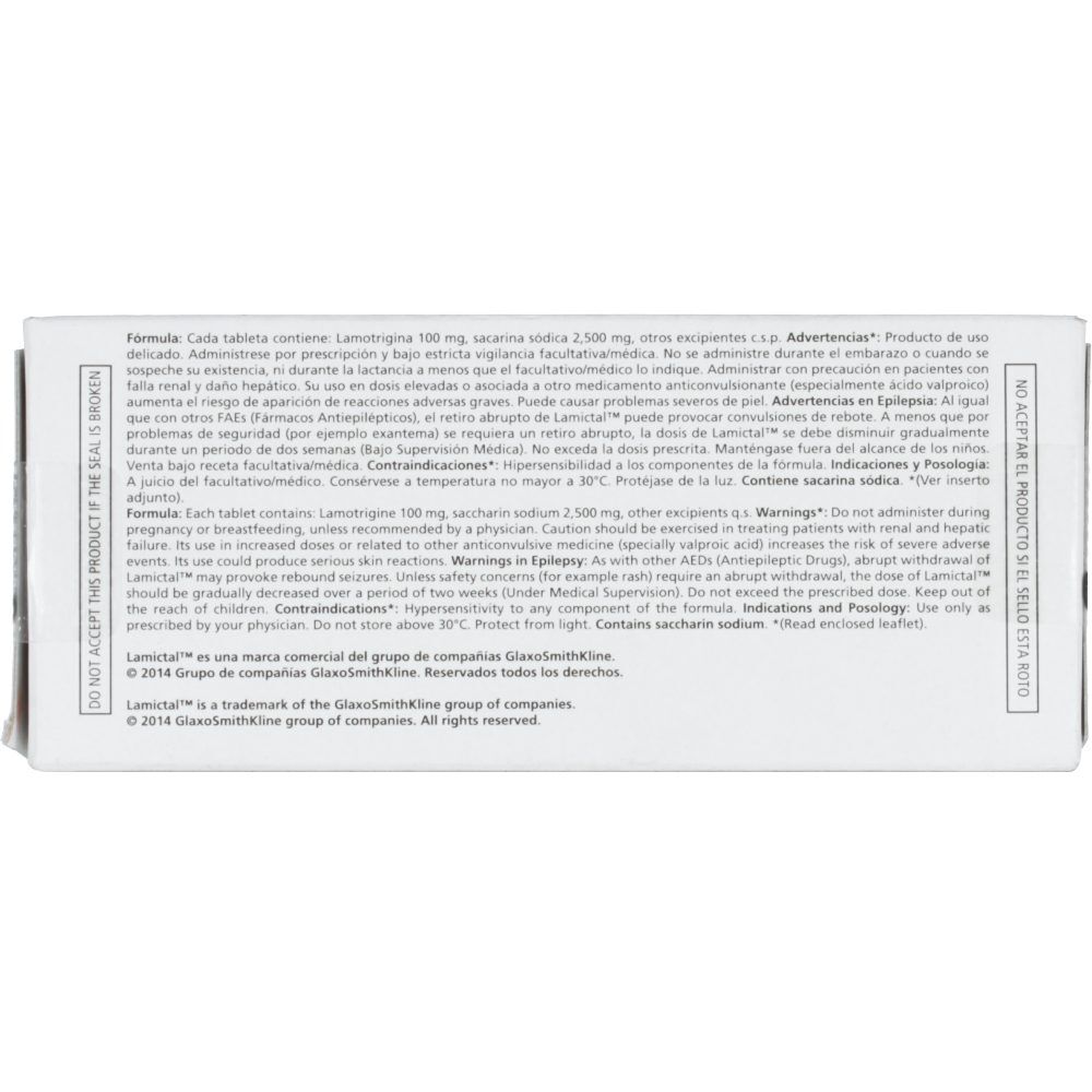 Lamictal Tabletas Dispersable 100Mg Caja X 30