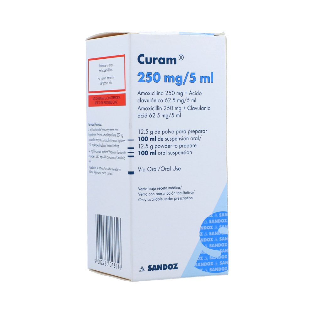 Curam (250Mg+62.5Mg)/5mL Susp Oral Frasco X 100 mL Curam (250Mg+62.5Mg)/5mL Susp Oral Frasco X 100 mL