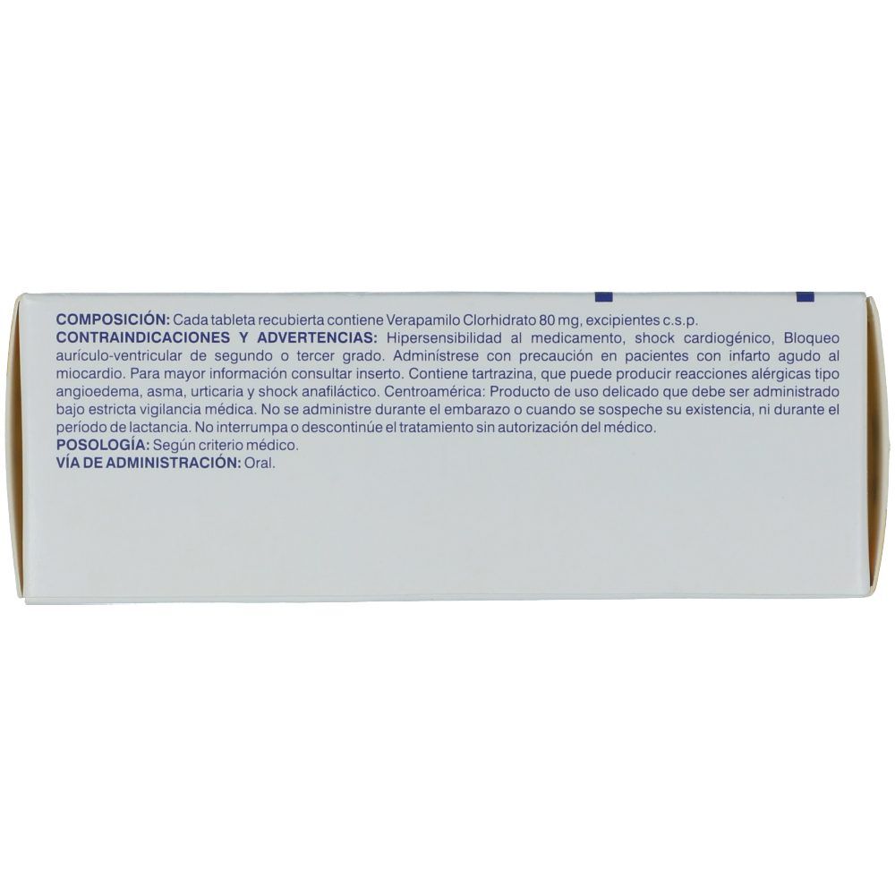 Verapamilo Clorhidrato La Santé 80Mg Caja X 50 Tabletas