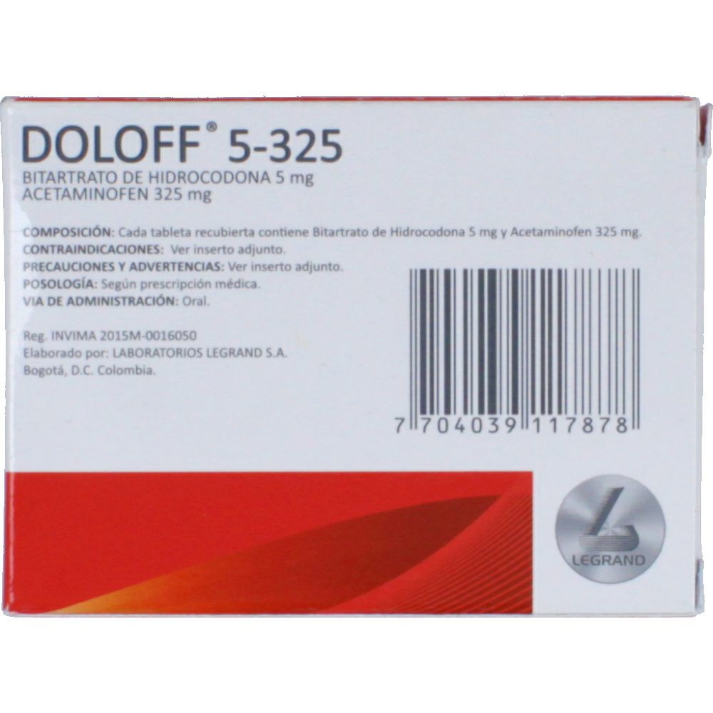 Doloff (5+325)Mg Caja X 30 Tabletas