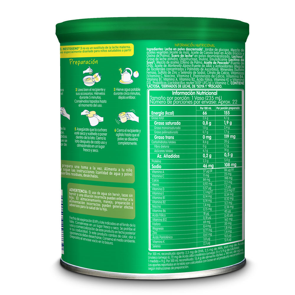 Nestogeno 3 Kids L comfortis Polvo Suspensión Oral Tarro X 800Gr