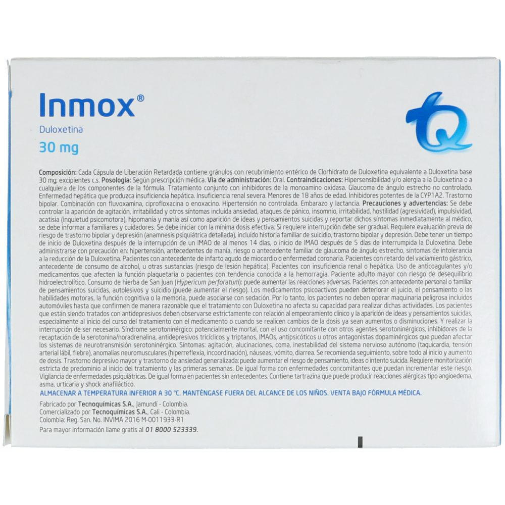 Inmox 30Mg Caja X 14 Cápsulas