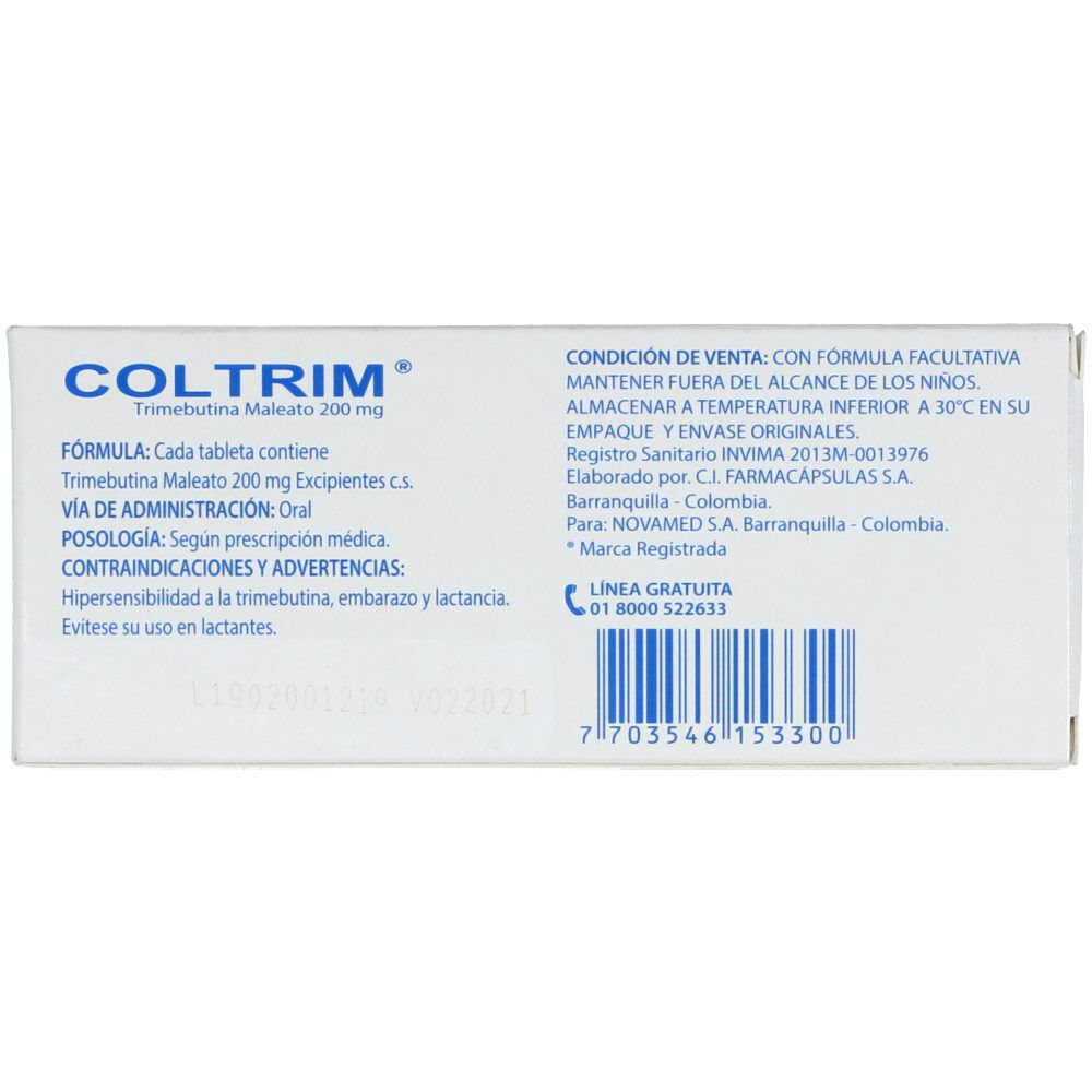 Coltrim 200Mg Caja X 30 Tabletas