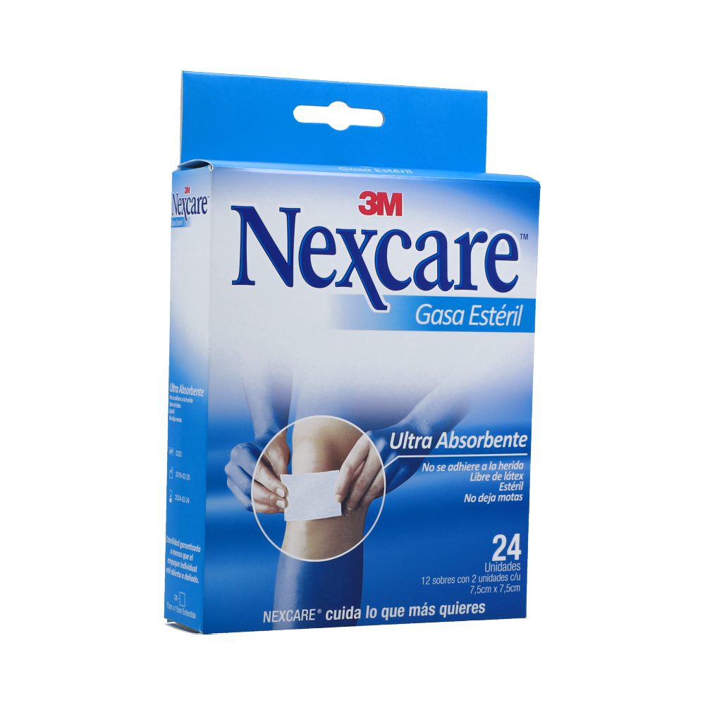Gasa Estéril Ultra Absorbente Nexcare Caja X 12 Sobres X 2