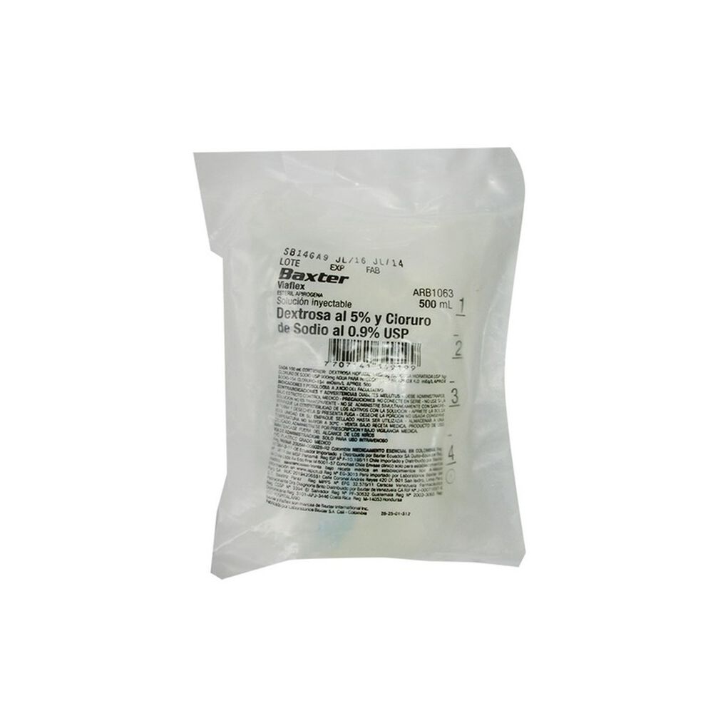 Dextrosa Usp O Glucosa 5% Solución Inyectable Bolsa X 500Ml Baxter