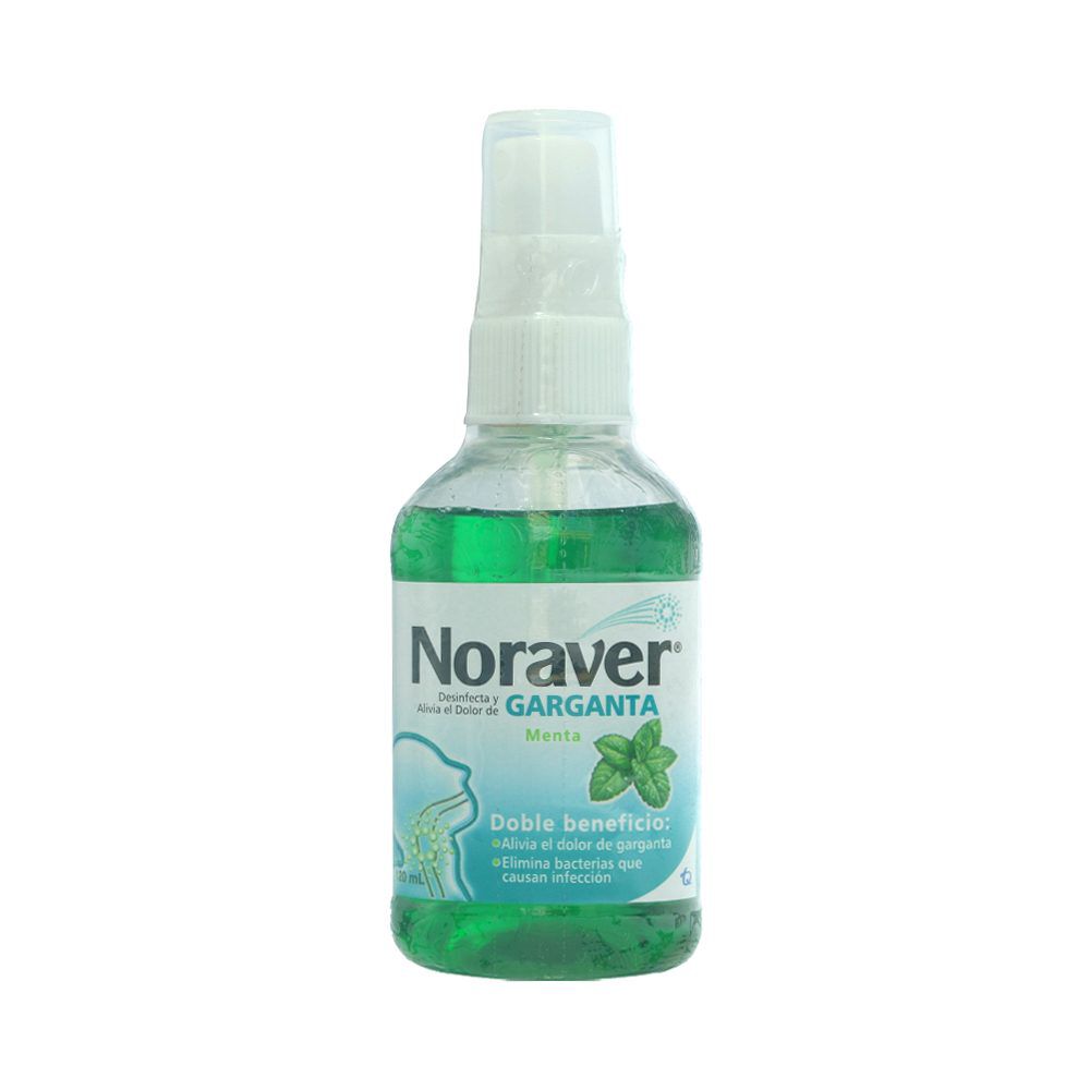 Noraver Garganta Solución Bucal Spray Sabor a Menta X 120 mL