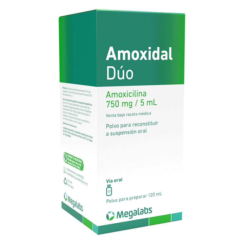 Amoxidal Duo 750Mg/5mL Polvo Suspensión Oral Frasco X 120 mL