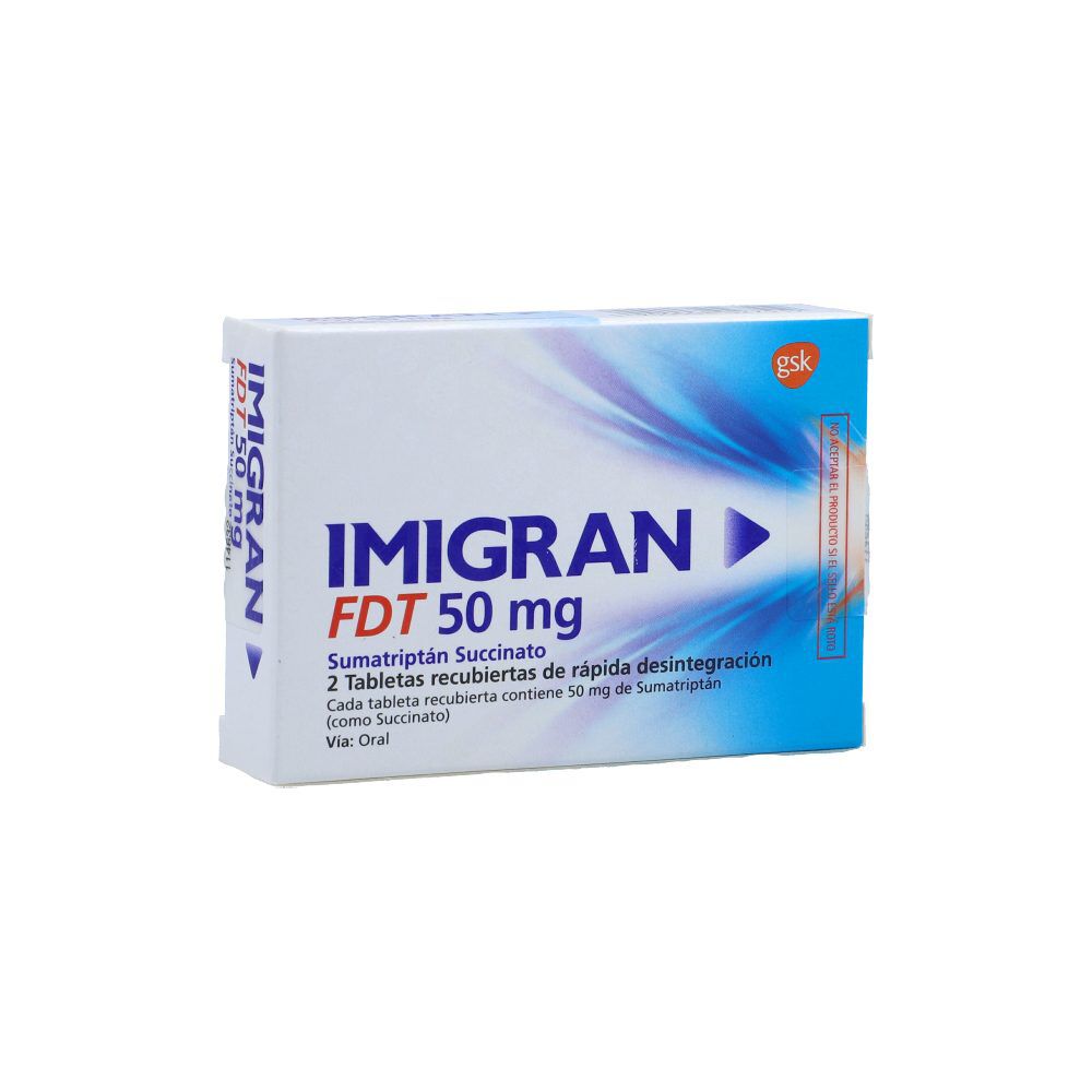 Imigran FDT Tabletas Recuebiertas de Rapida Desintegración 50Mg Caja X 2