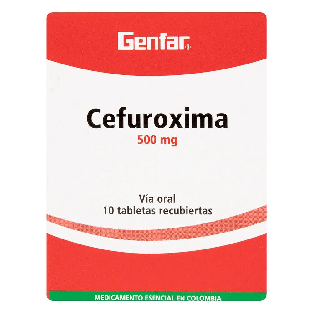 Cefuroxima 500 mg · 10 Tabletas