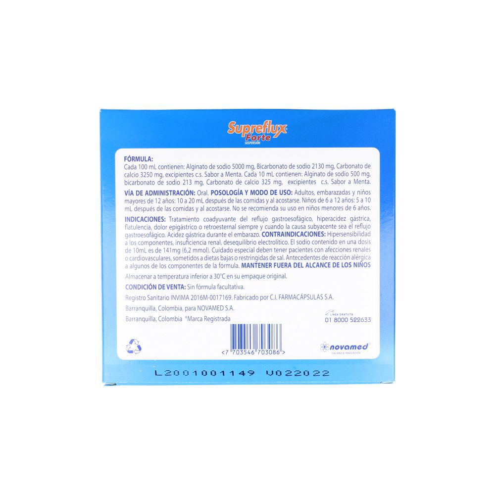 Supreflux Forte Suspensión Doble Acción Sabor A Menta X 1 Sobre X 10mL