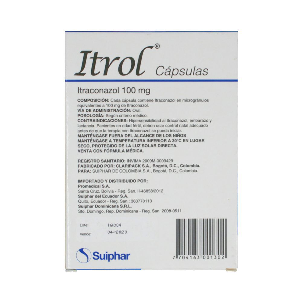Itrol 100Mg Caja X 15 Cápsulas Blandas