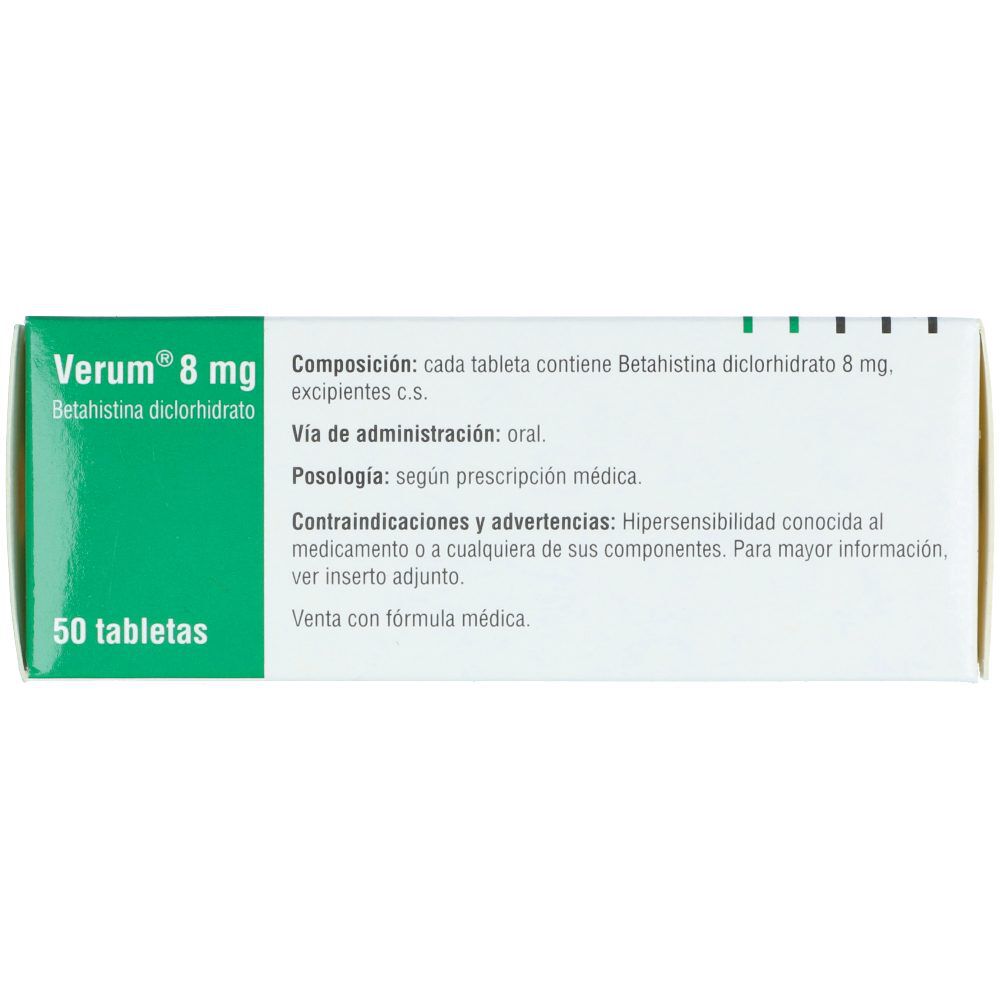 Verum Tabletas Uso Oral 8Mg Blister X 10