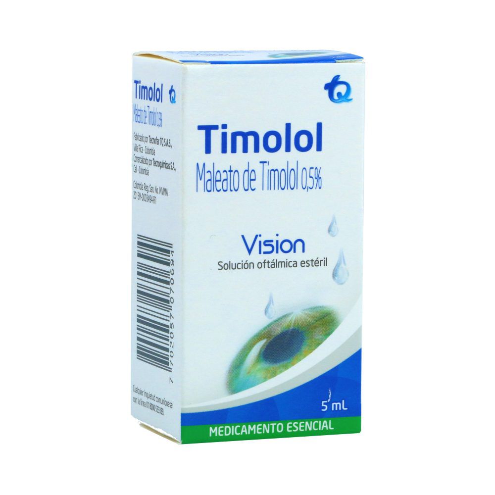 Timolol Solución Oftalmica Estéril 0.5% Frasco X 5mL